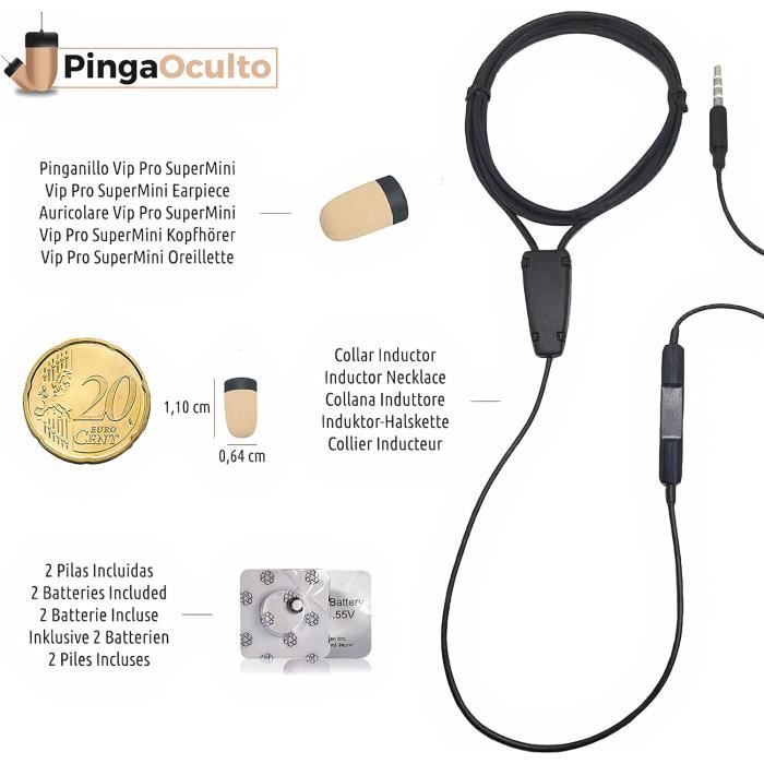 Ehskzjh Oreillette Espion Ecouteur Mini Invisible Pour Examen Vip Pro ...