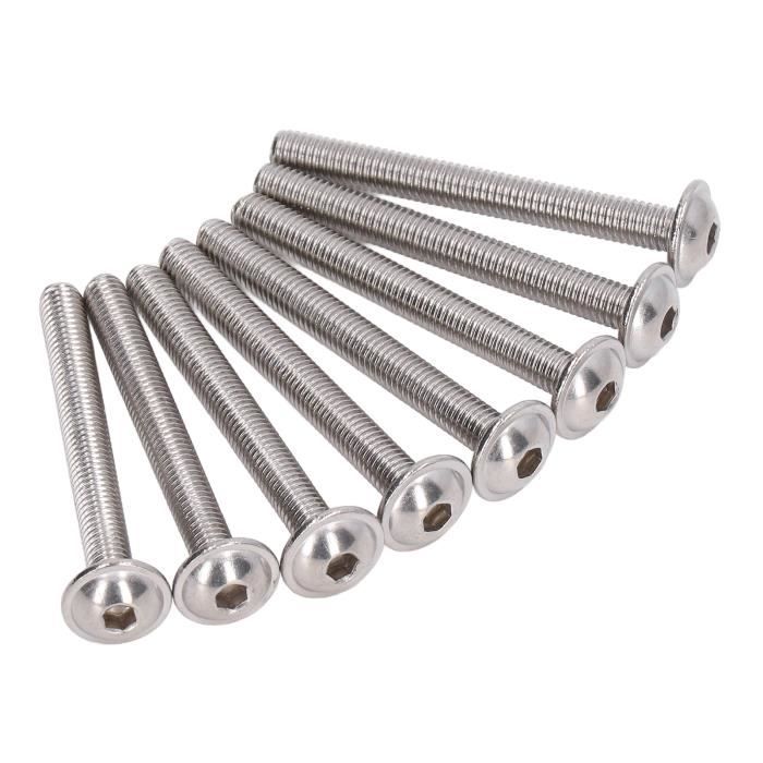 RHO-Vis à tête ronde à bride Lot De 50 Vis à Tête Bombée à Bride A270 En Acier Inoxydable Pour ...