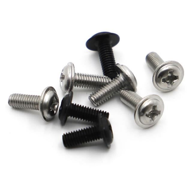 VISSERIE,304 Stainless Steel-M3 10pcs-8mm--Vis à tête ronde Phillips avec rondelle en acier ...