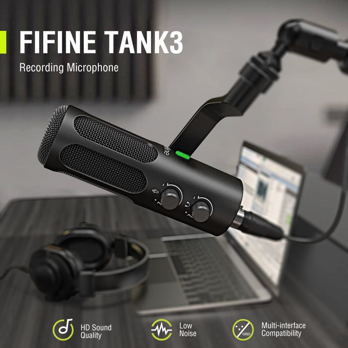 FIFINE-Microphone dynamique USB/XLR pour enregistrement, micro ...
