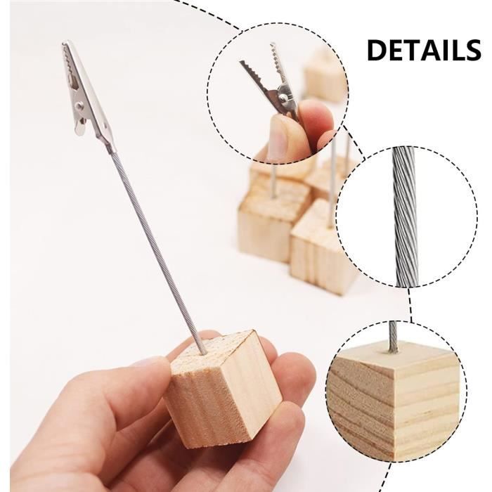 20 Porte-Photos Avec Pinces,Porte-Mémo-Clip En Bois, Porte-Photos Avec ...