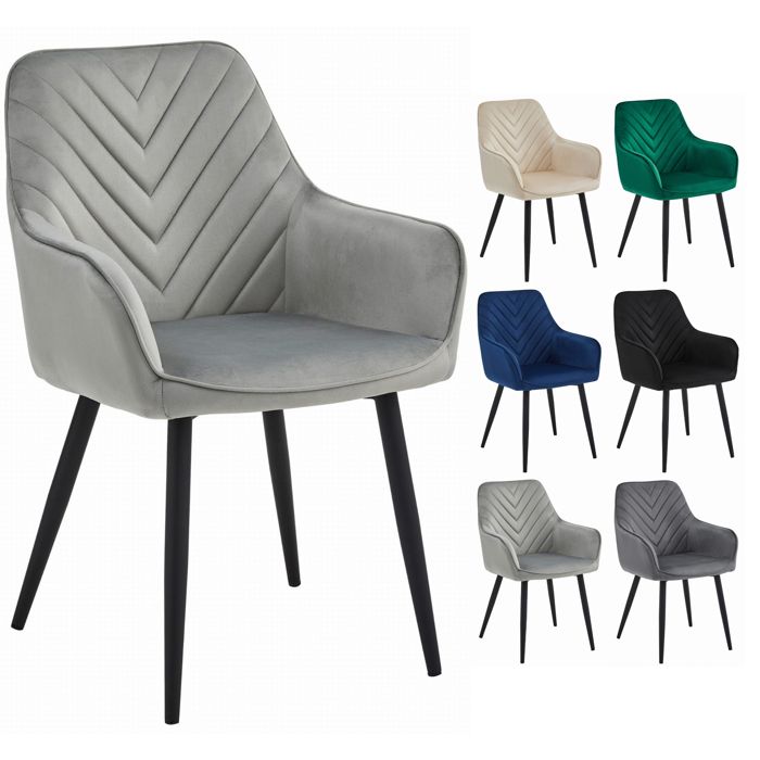 Chaise Komodee NEMI - 2 Pieces - GRIS CLAIR - Tapisser en velours 61 x ...