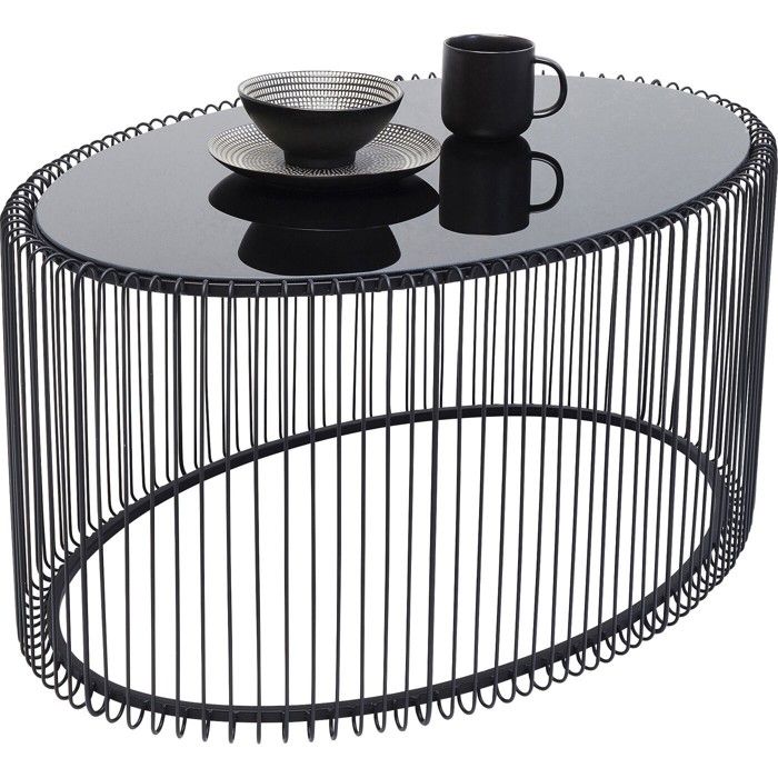 Table basse ovale Wire 60x90cm noire Kare Design - Cdiscount Maison