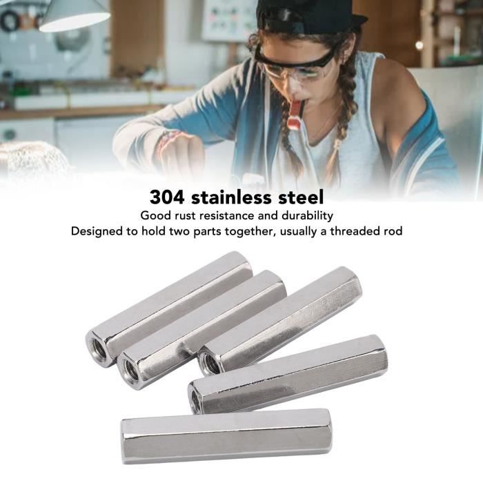 Écrou D'Accouplement Hexagonal M8 5 Pièces M8 Écrou D'Accouplement Hexagonal Écrou De Connecteur ...