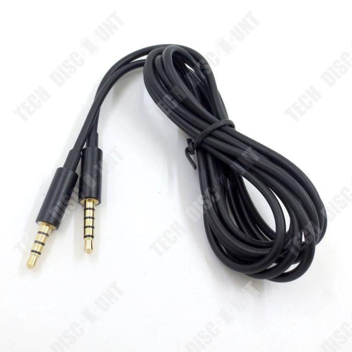 Câble audio 3.5mm - TECH DISCOUNT - Cordon auxiliaire - Noir ...