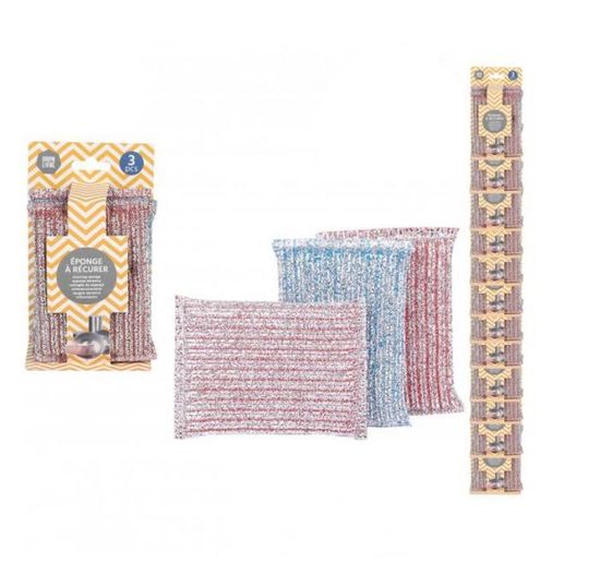 EPONGE A RECURER X3PCS 3 COULEURS ASSORTIES (LOT DE 6 SOIT 18 EPONGES ...