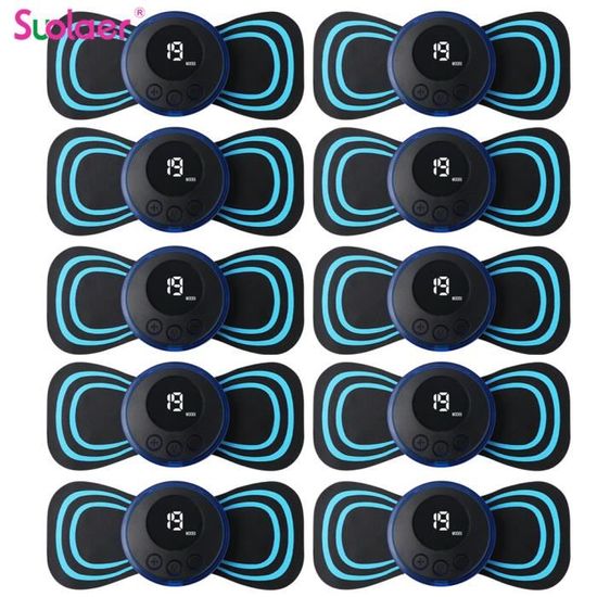5PCS-Appareil de Massage électrique EMS pour le cou, écran LCD, 8 modes ...