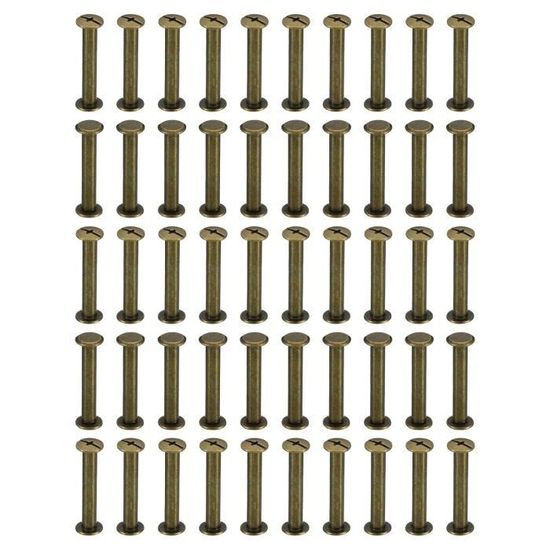 100 Ensembles De Vis Chicago, Vis De Reliure À Tête Cruciforme M5X30Mm ...