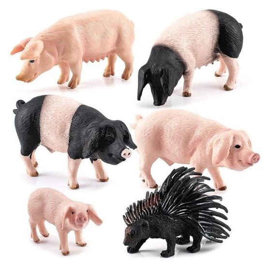 Ferme cochon Figurines jouets solide réaliste 6 pièces ferme cochon ...