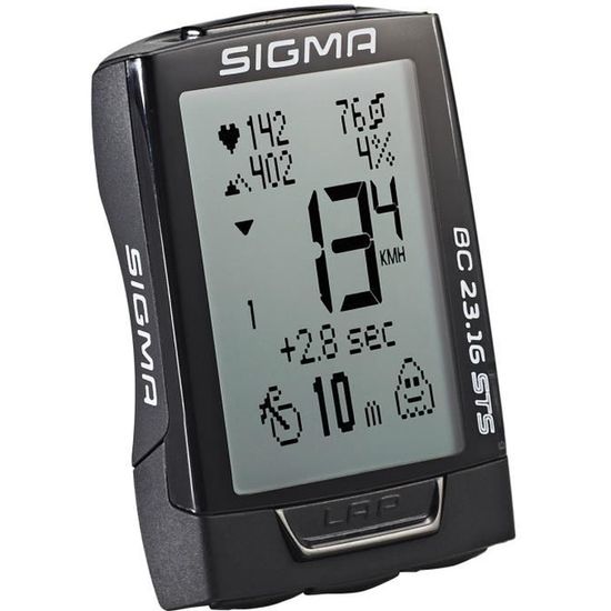 Ordinateur de vélo - Sigma - BC 23.16 STS - Câblé - Sans fil ...