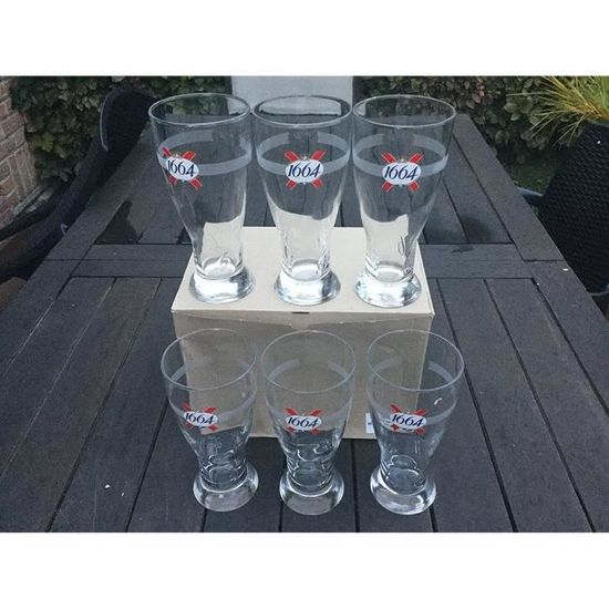 Inconnu Lot de 6 Verre a Biere kronenbourg 1664 en 33 cl 33cl Neuf97 - Cdiscount Maison