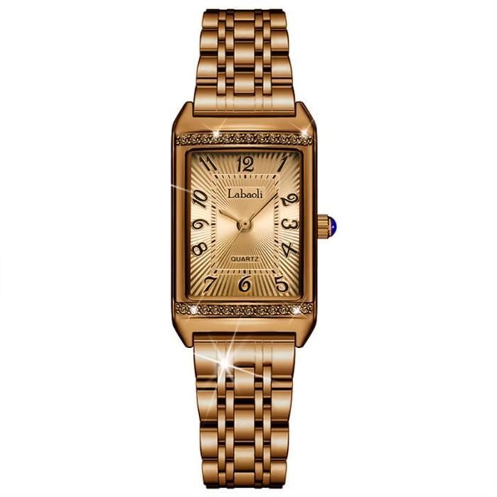 SHARPHY Montre femme le nouveau mode cadran rectangulaire doré grâce ...