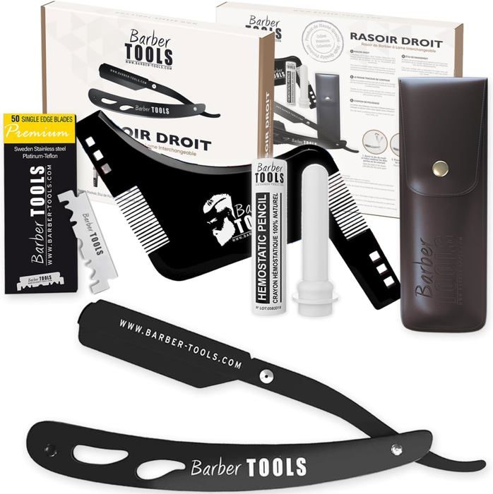 Kit de rasage Rasoir barbe Rasoir homme coupe choux barbe avec 50 Lames ...