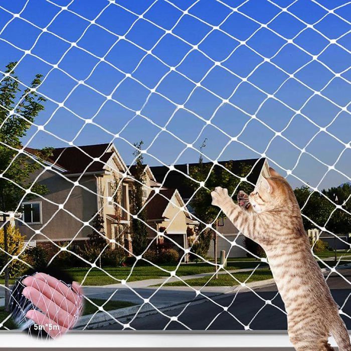 Filet de protection pour chat 5 x 5 m Filet de balcon pour chat Taille ...