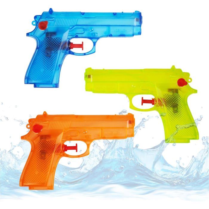 3X Set pistolets à eau 12 cm pour enfants & adultes - haute portée ...