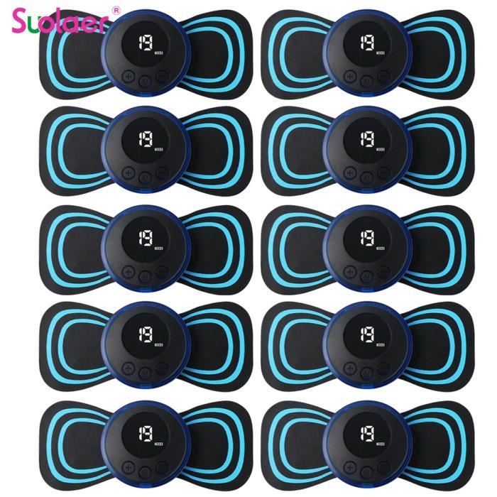 5PCS-Appareil de Massage électrique EMS pour le cou, écran LCD, 8 modes, Patch de Massage ...