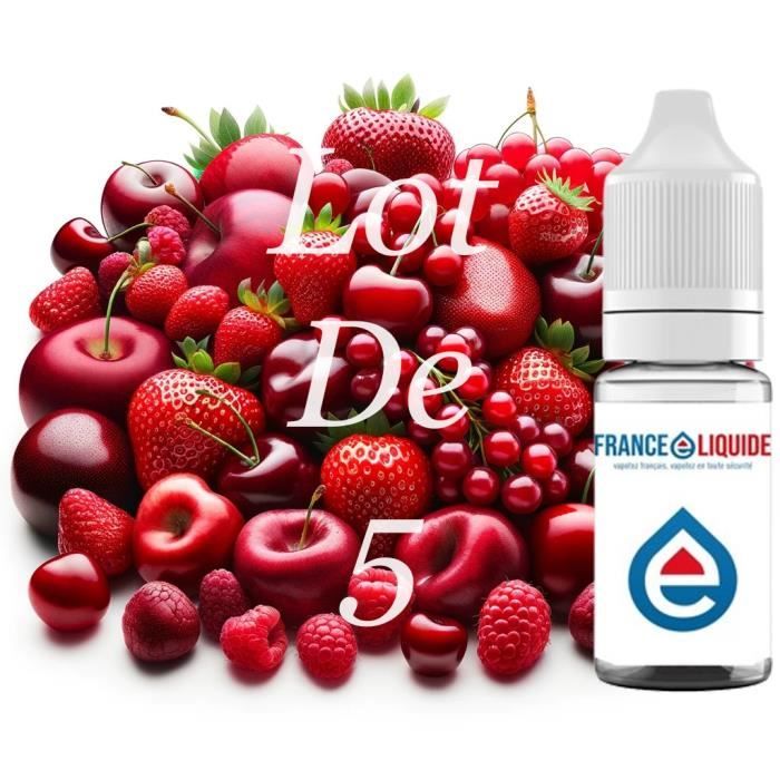 E-liquide Fruits Rouges 50ml 6mg en 70%PG / 30%VG lot de 5x10ml ...