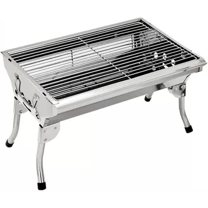 JSY Barbecue à Charbon Barbecue pliable et portable en acier inoxydable ...