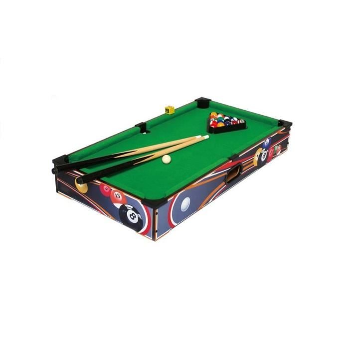 Mini Billard de Table avec 2 Queues + 16 Boules + 1 Triangle + 1 Craie ...