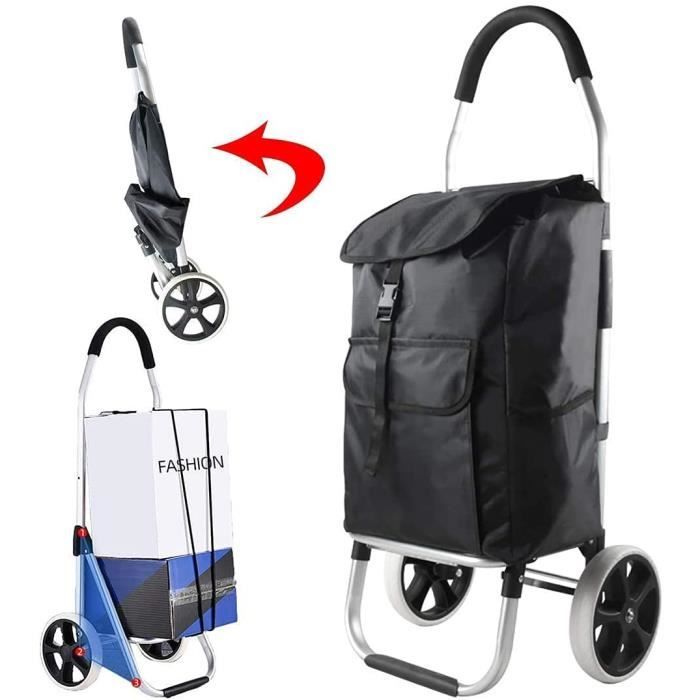 Chariot de courses pliable solide avec sac étanche de 44 L de grande ...