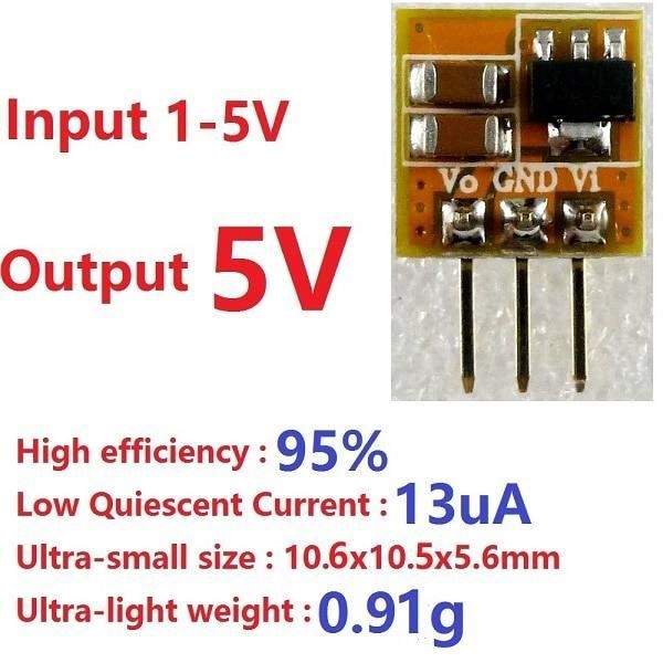 Output 5V with Pin -Module élévateur de tension 0.7 5V à 3V 3.3V 5V DC ...