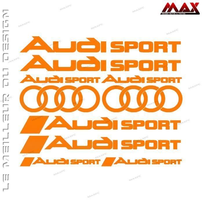 10 Stickers AUDI SPORT – ORANGE – AUDI A1 A3 A4 A5 A6 Q3 Q5 Q7 A2 Q1 TT ...