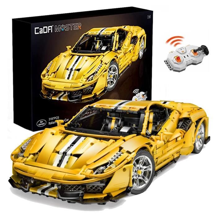 Cada C61057W Blocks Ferrari sports car yellow remote controlled RC 3187 ...