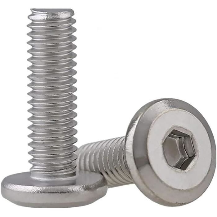 Lot De 10 Vis À Tête Hexagonale En Acier Inoxydable À Tête Plate Hexagonale (M6 X 40 Mm)[u865 ...