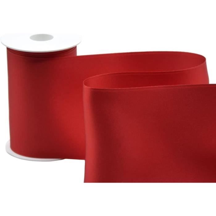 Ruban Satin Double Face, Tissu Italien - Rouge, 100 Mm X 25 M[u6943 ...