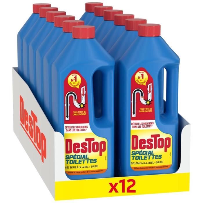 Déboucheur spécial toilettes - DESTOP - Lot de 12 - Gel épais ...