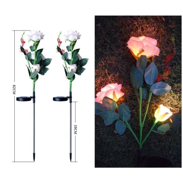 Lampe Solaire De Jardin Rose Pour Lumière De Pelouse De Cour 3 LED ...