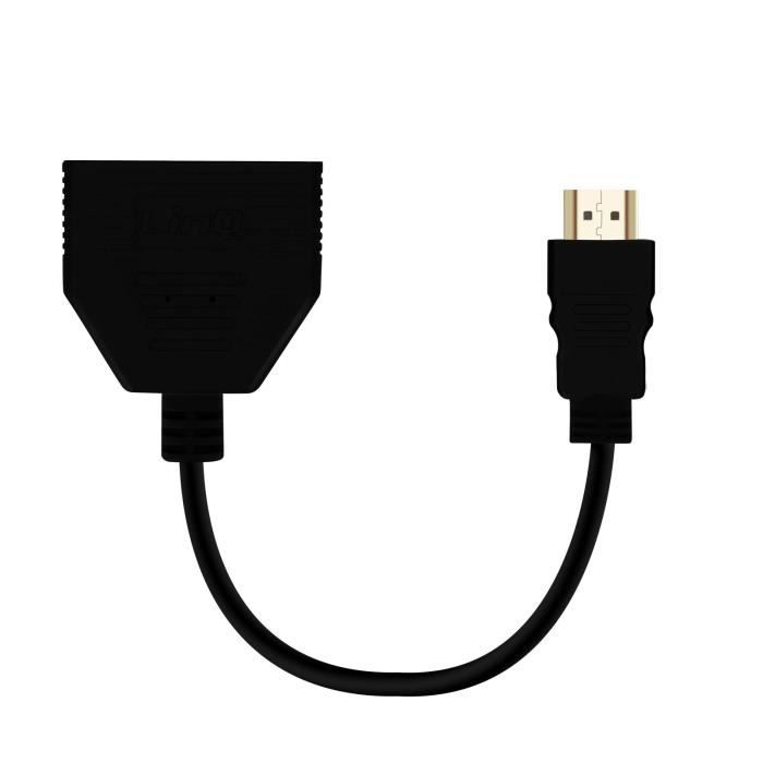 Adaptateur HDMI - LinQ - Multiports - 2x HDMI Femelle - Full HD - Noir ...
