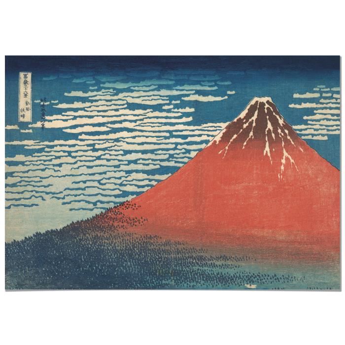 Dibond Aluminium Panorama Hokusai Red Fuji Clear Sky 70x50 cm ...