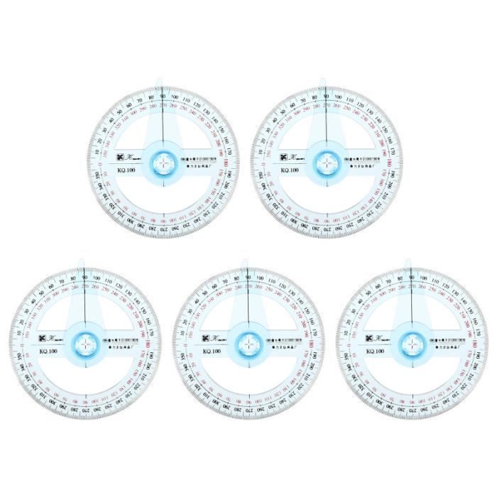 5 pièces cercle rapporteur règle outil de mesure 360 ° équipement de ...