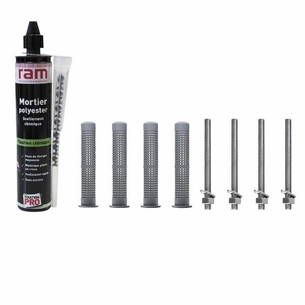 Kit scellement chimique 300ml - RAM - Fixation brique creuse/parpaing ...
