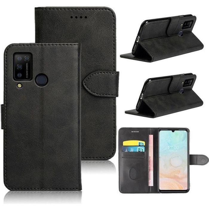 Noir - pour DOOGEE N20 Pro Etui Housse Coque en Cuir Portefeuille ...