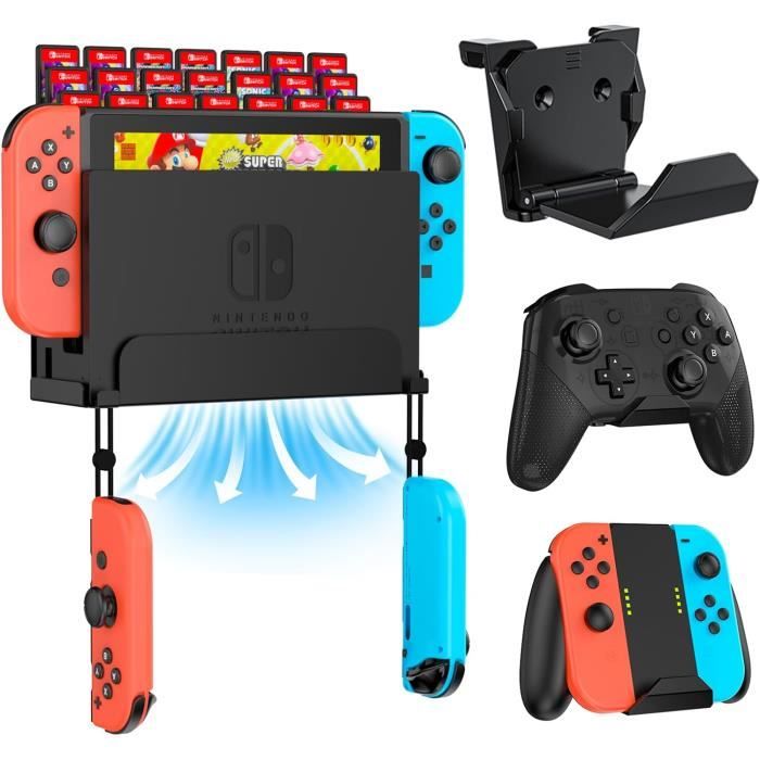 Support Mural Pour Nintendo Switch Avec 2 Manettes Et 28 Supports De ...