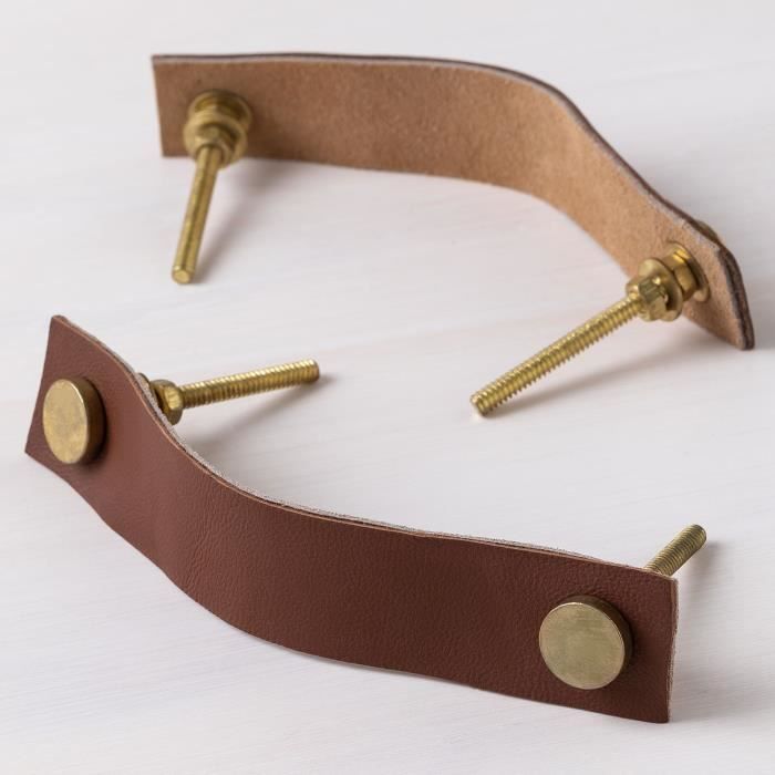 SKLUM Lot de 2 poignées en cuir Teroy style Caramel Caramel - Cdiscount ...
