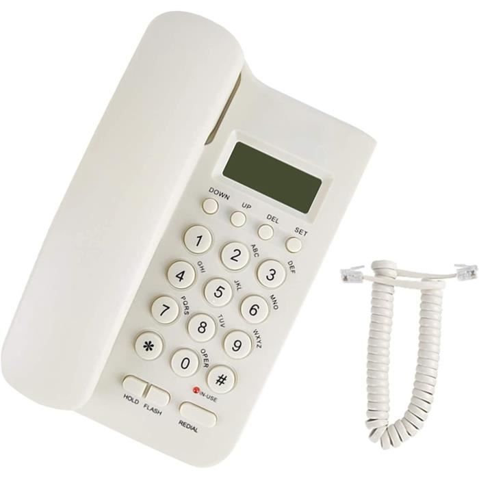 Téléphone Fixe Filaire De Bureau Avec Affichage D'Identification De L'Appelant, Design Sans ...