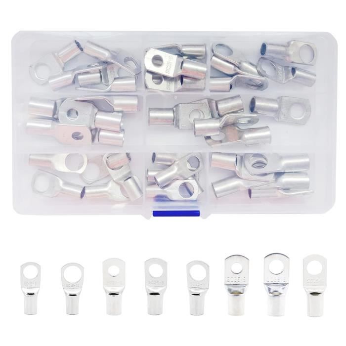 Lot De 40 Cosses Tubulaires Awg2 Awg4 Awg6 Cosses À Anneau Cosses De ...