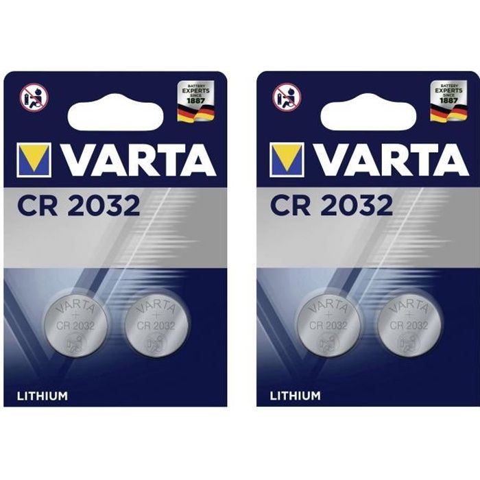 Varta Lot de 4 Piles bouton CR 2032 lithium 6032 3V - Cdiscount Jeux ...