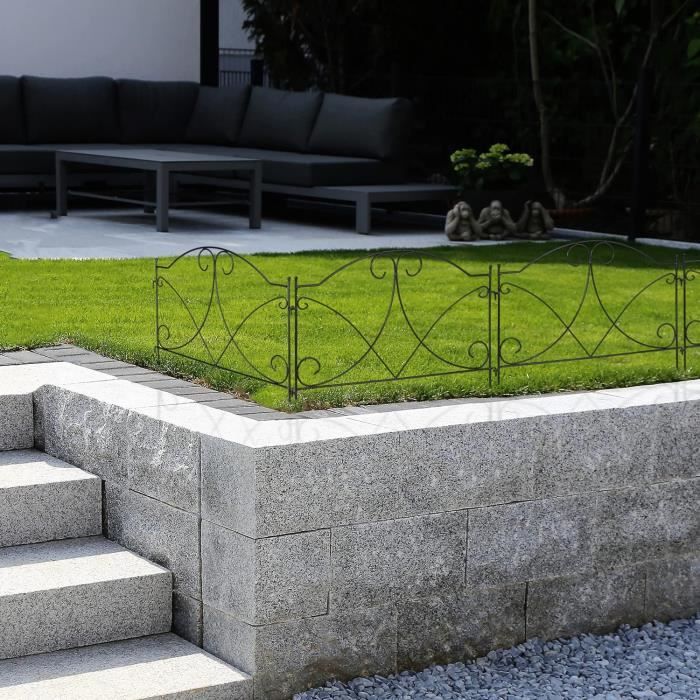 Barrière de Jardin, à Planter, en métal (Fer), Design Vintage, 6 éléments chacun HL : 43 x 55 cm ...