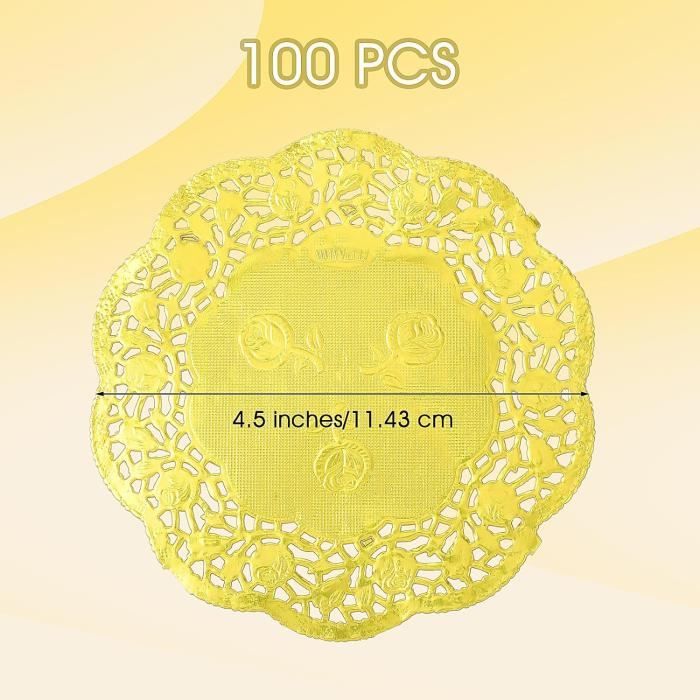 Lot De 100 Napperons En Papier Jetables En Dentelle De Rose Ronde ...