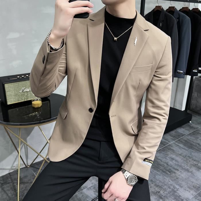 Costume-tailleur,Blazers décontractés de marque pour hommes,veste mince ...