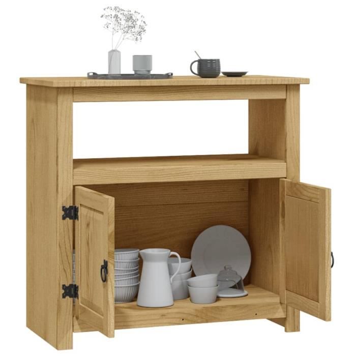 Meuble TV - MOTHINESSTO - Gamme Corona - Bois de pin massif - 80x43x78 ...