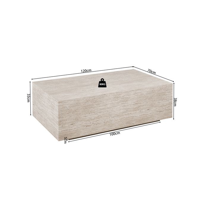 Table basses 'Jackor' Décor Travertin Beige - Cdiscount Maison