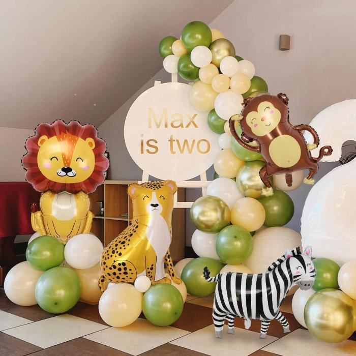 Ballons Animaux, 7 Pièces Xxl Ballons Animaux, Jungle Animal Feuille D ...