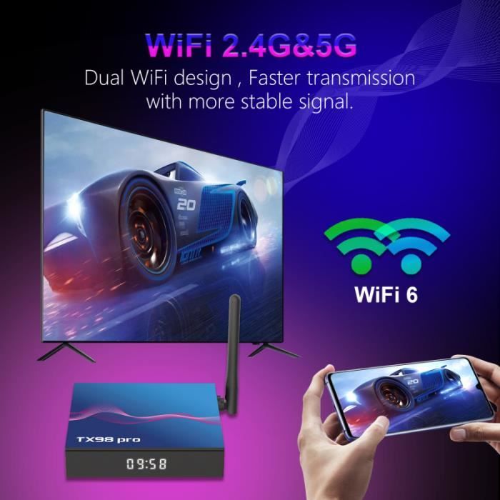Boîte de télévision TX98 Android 12 - LANGTU - 2Go + 16Go - 4K et H.265 ...
