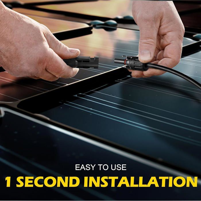 Câble PV de 5 m-4 mm²-Câble solaire PV-4 mm²-2 câbles solaires-Câble ...