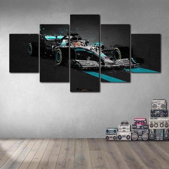 Posters Prints Lewis Hamilton F1 Racing Cars Poster 5 pièces sur toile ...